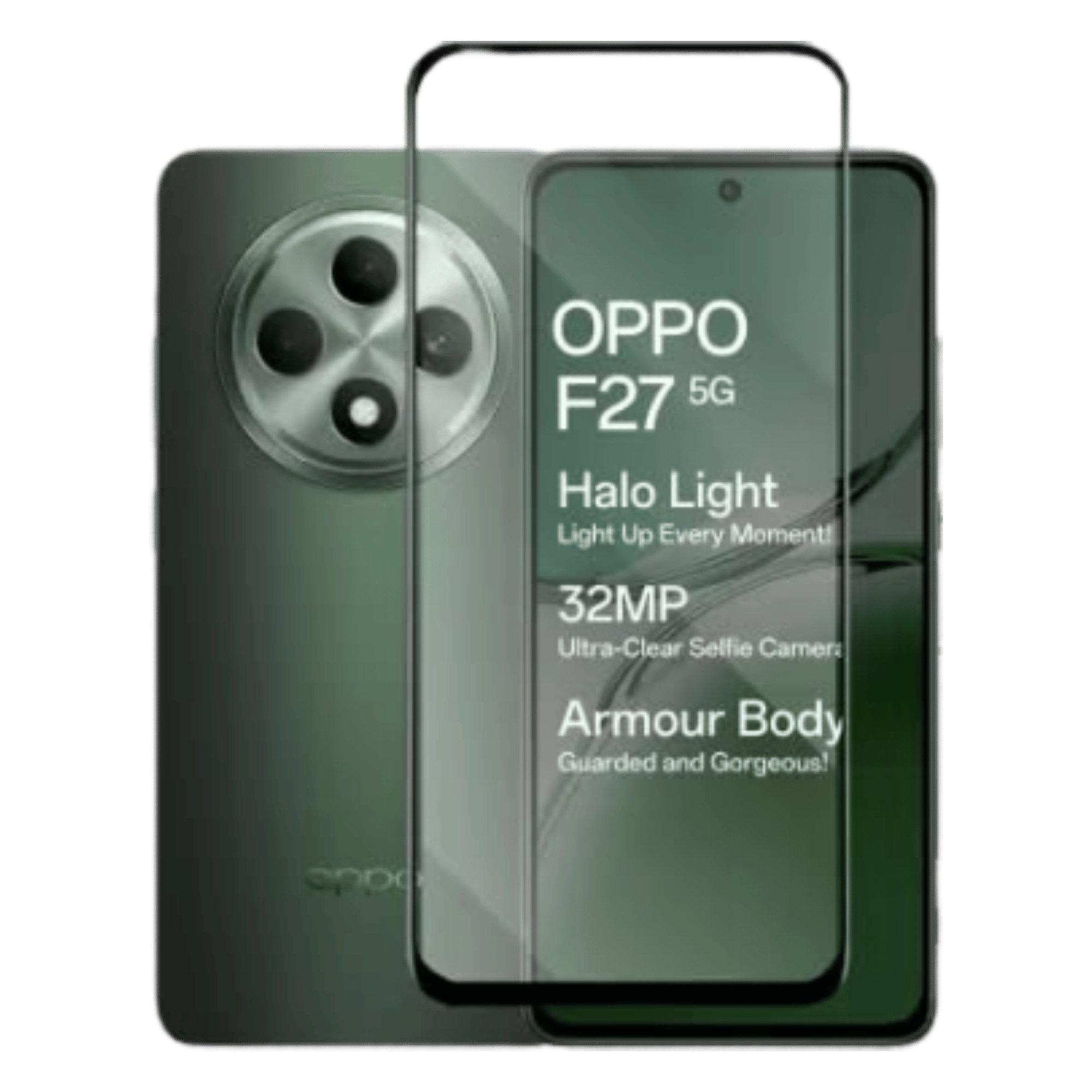 2.5D Tempered Glass Screen Protector Oppo F27 5G ( Black )