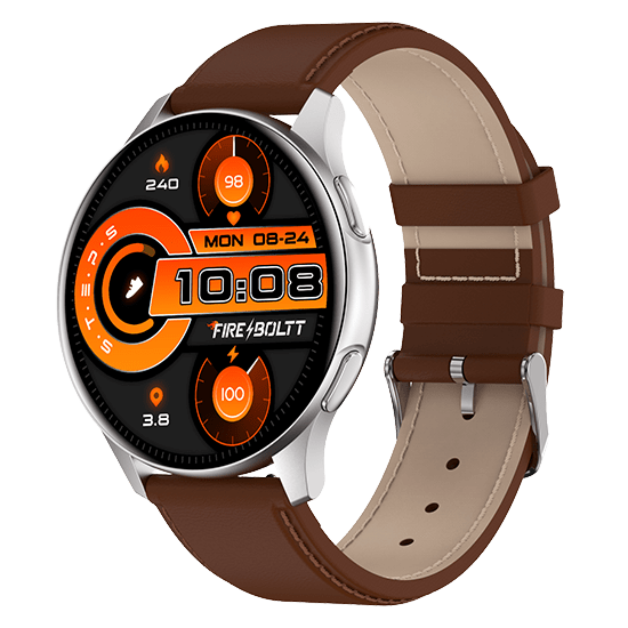 Buy Fire-Boltt Invincible Smartwatch Brown (Silver) with Exciting Offers