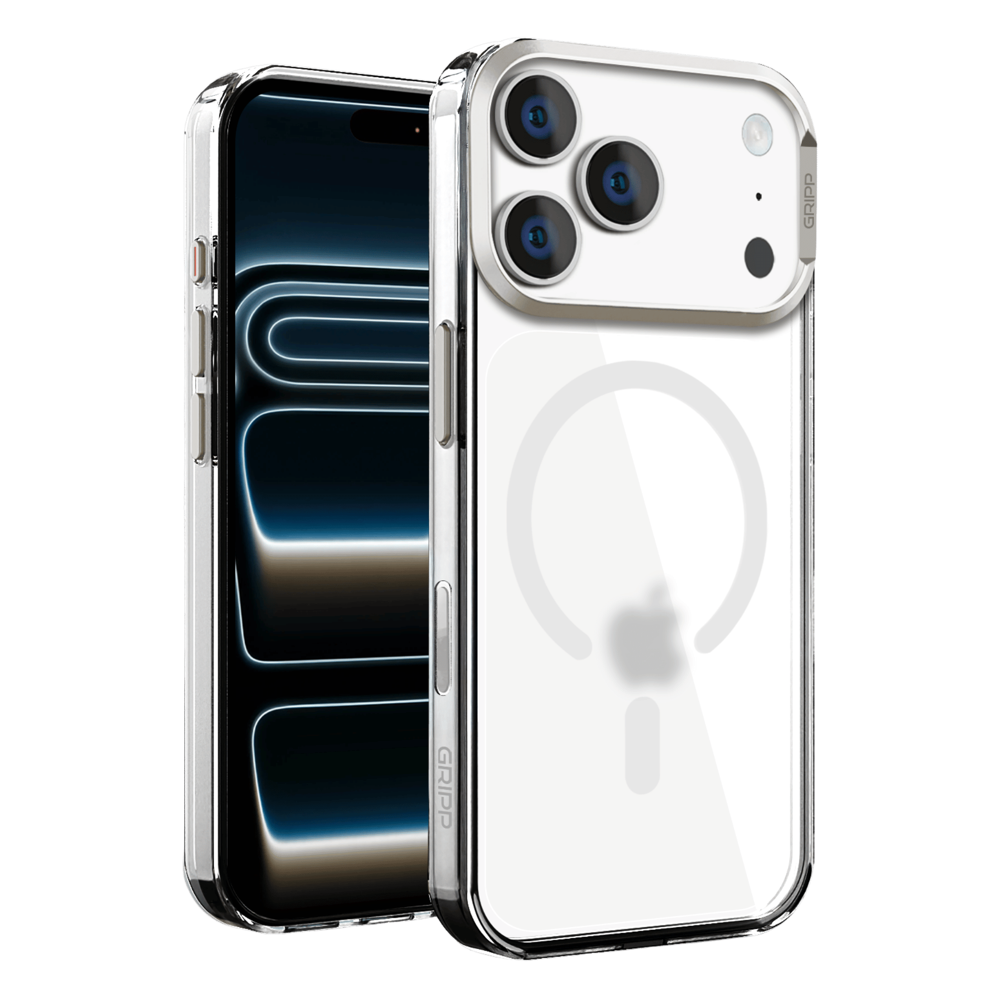 Gripp-stellar-case-with-magsafe-for-apple-iphone-17-pro-max-transparent-Front-Back-View.png