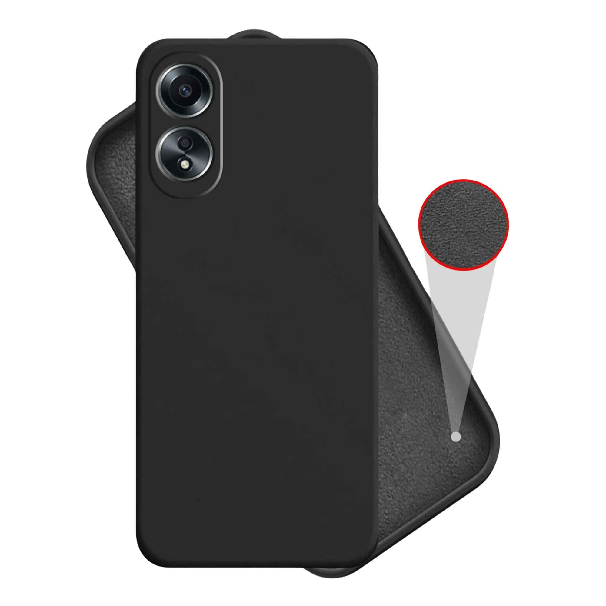 Grab Inbase Cloth Silicon Case For Oppo A58 4G ( Black )