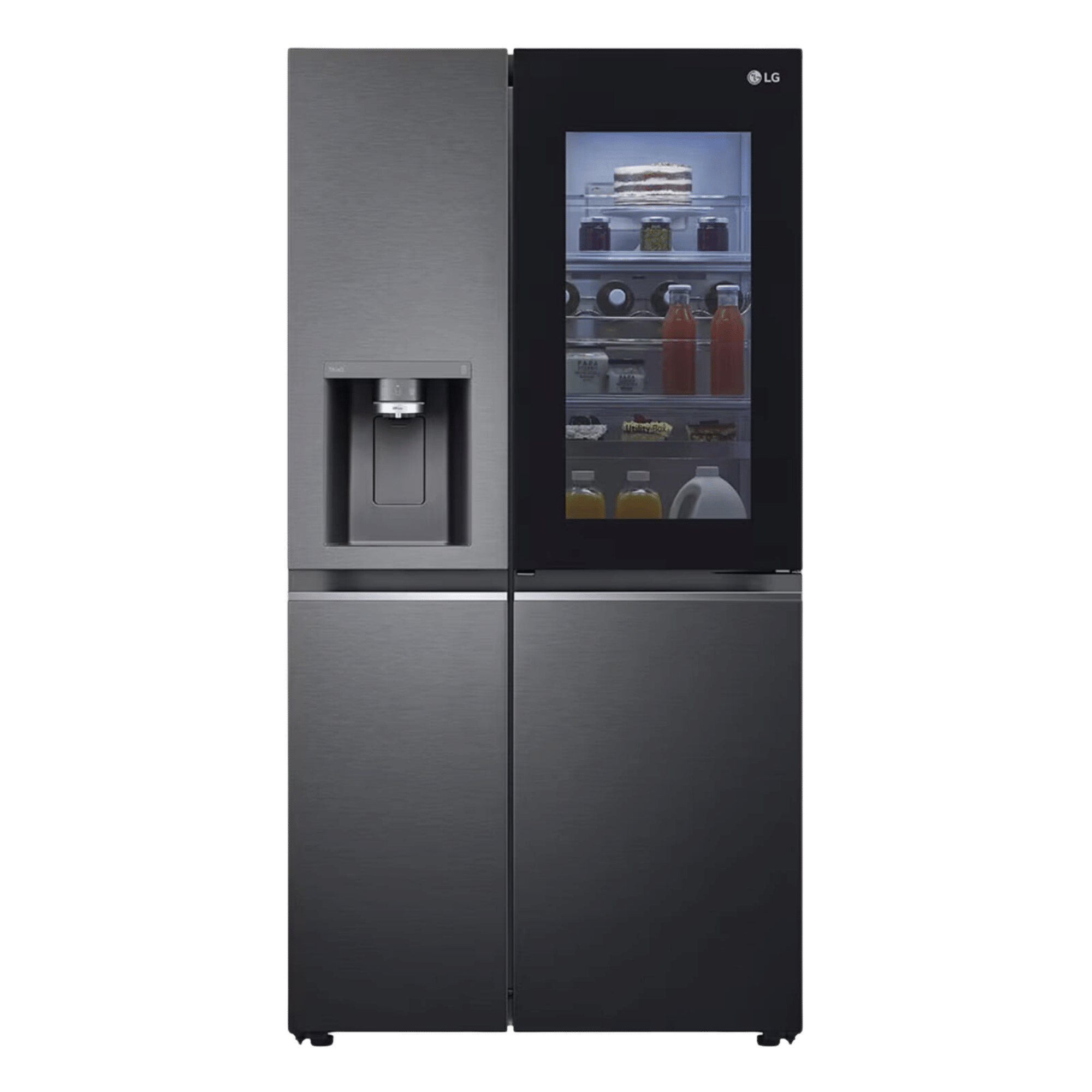 Shop LG 635 L Side By Side Door Refrigerator, Matte Black