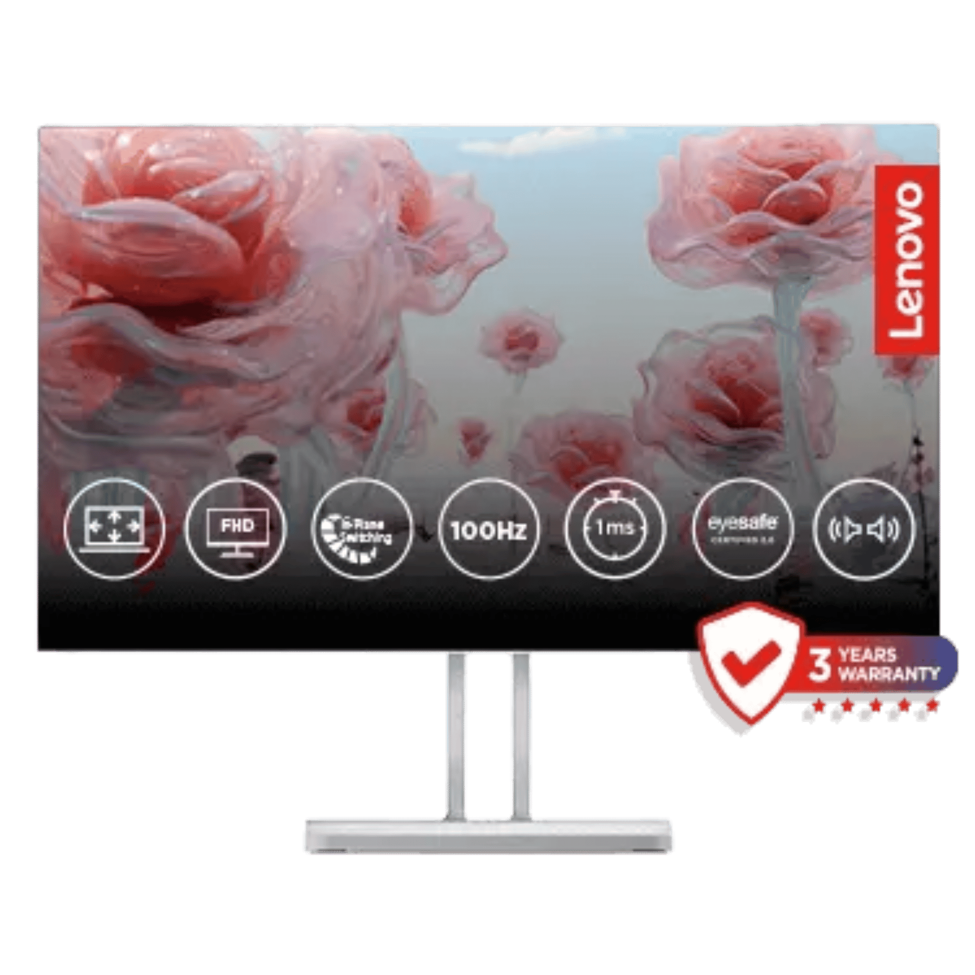 Shop Lenovo FHD IPS Monitor, L24i 4A ( White, 23.8 inch )
