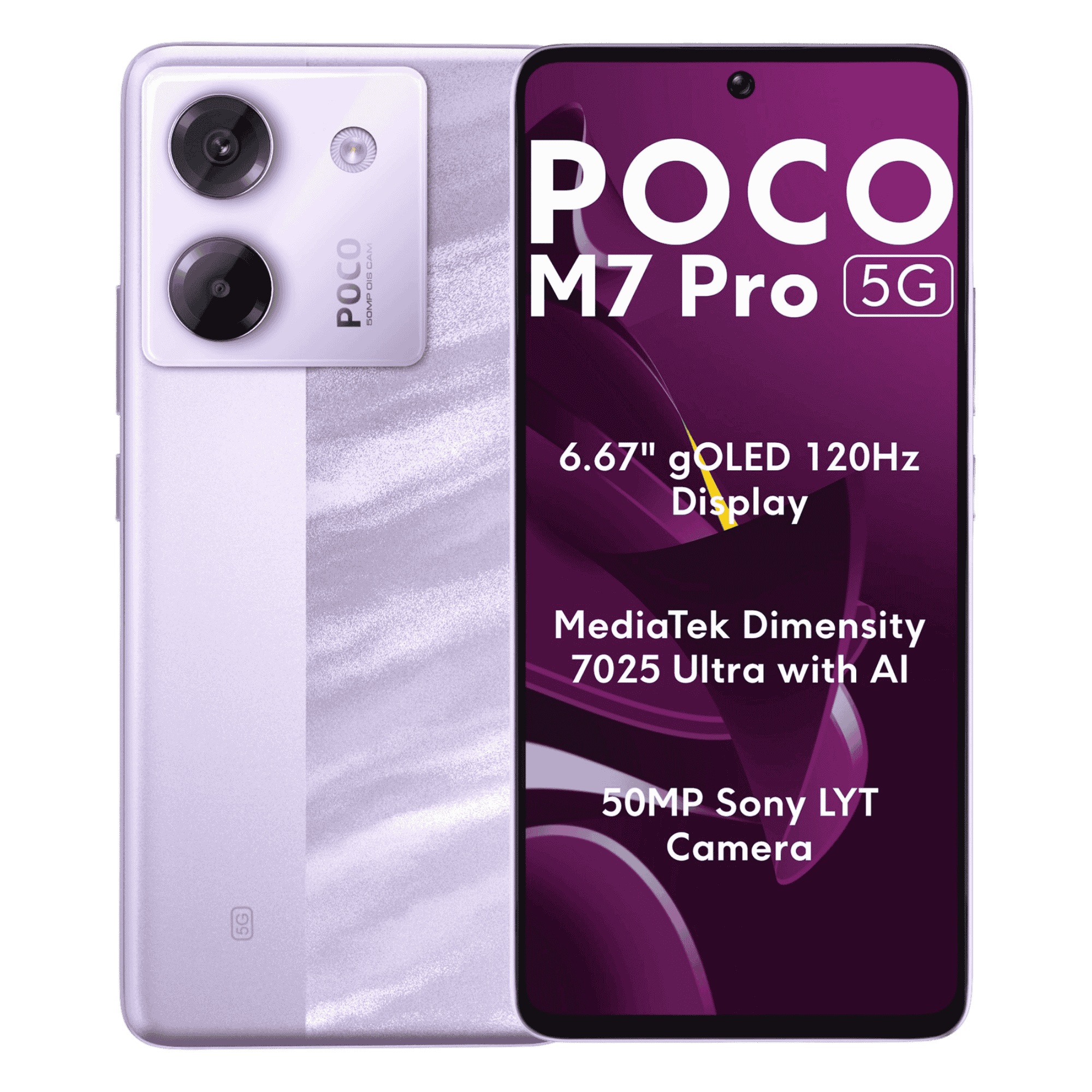 Poco-m7-pro-5g-lavender-frost-6gb-128gb-Front-Back-View.png