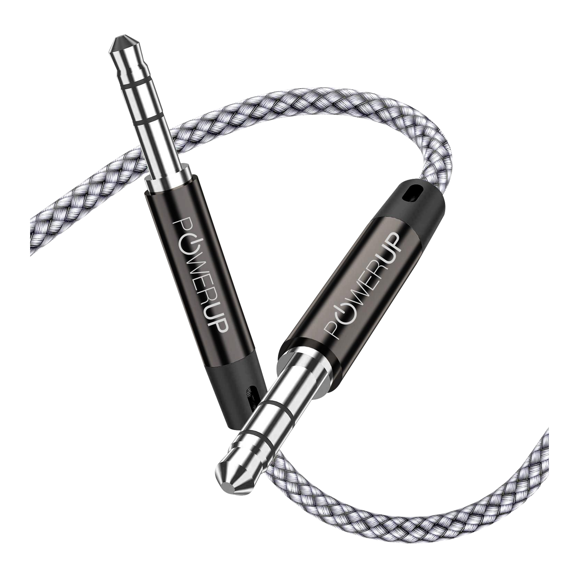 PowerUp 3.5mm Metal Aux Cable 1.2m(Grey)