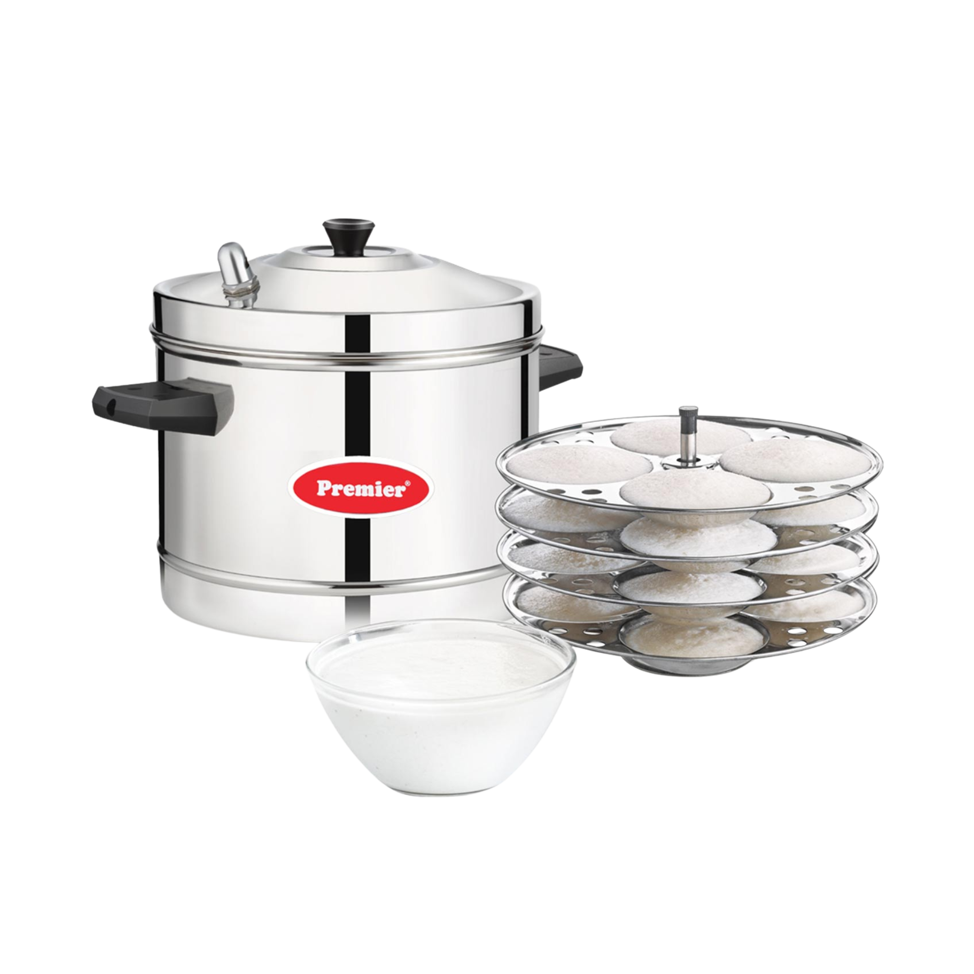 Premier Stainless Steel Idly Maker | 4 plates | Poorvika