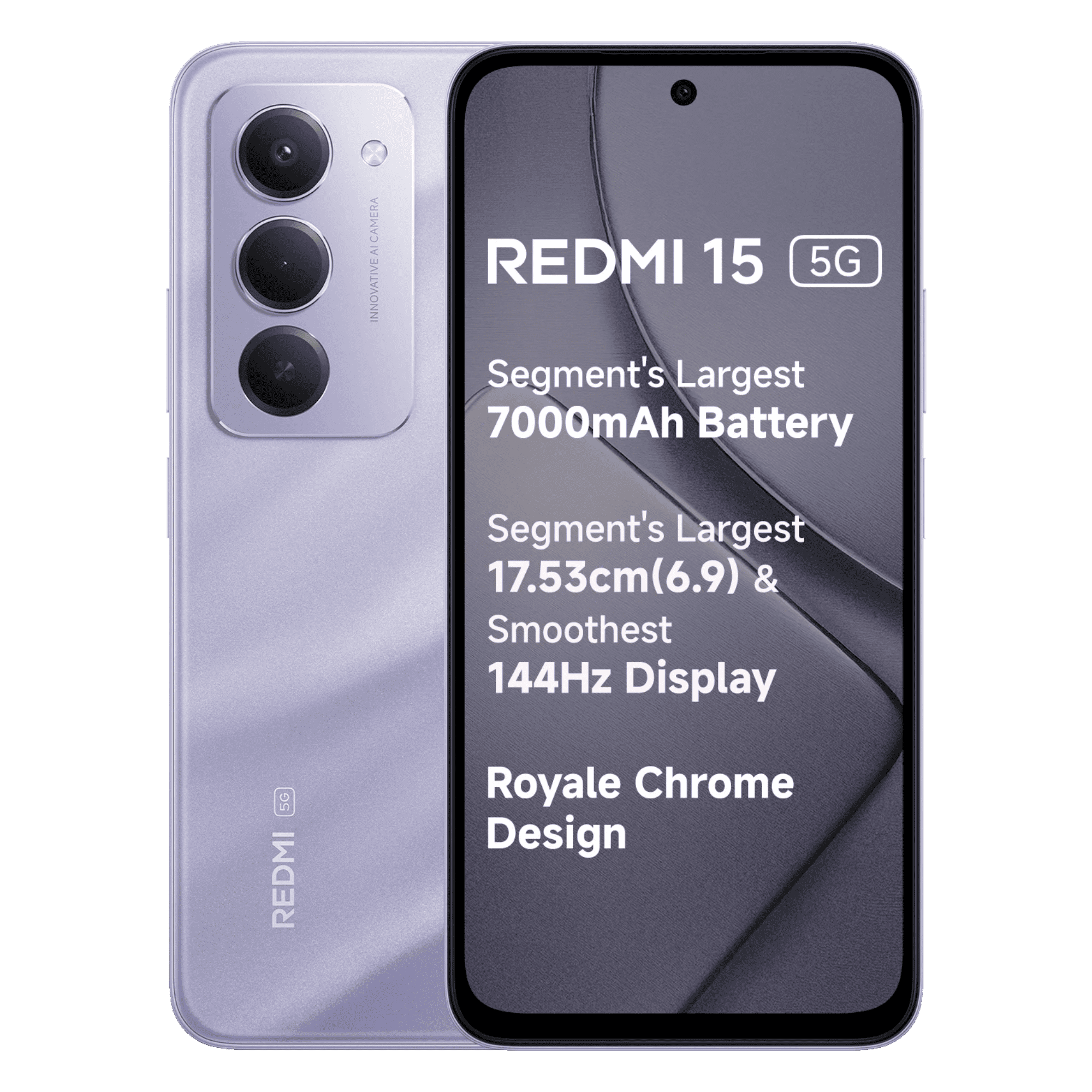 Buy Redmi 15 5G Sandy Purple, 8GB/256GB with EMI & Cashback!