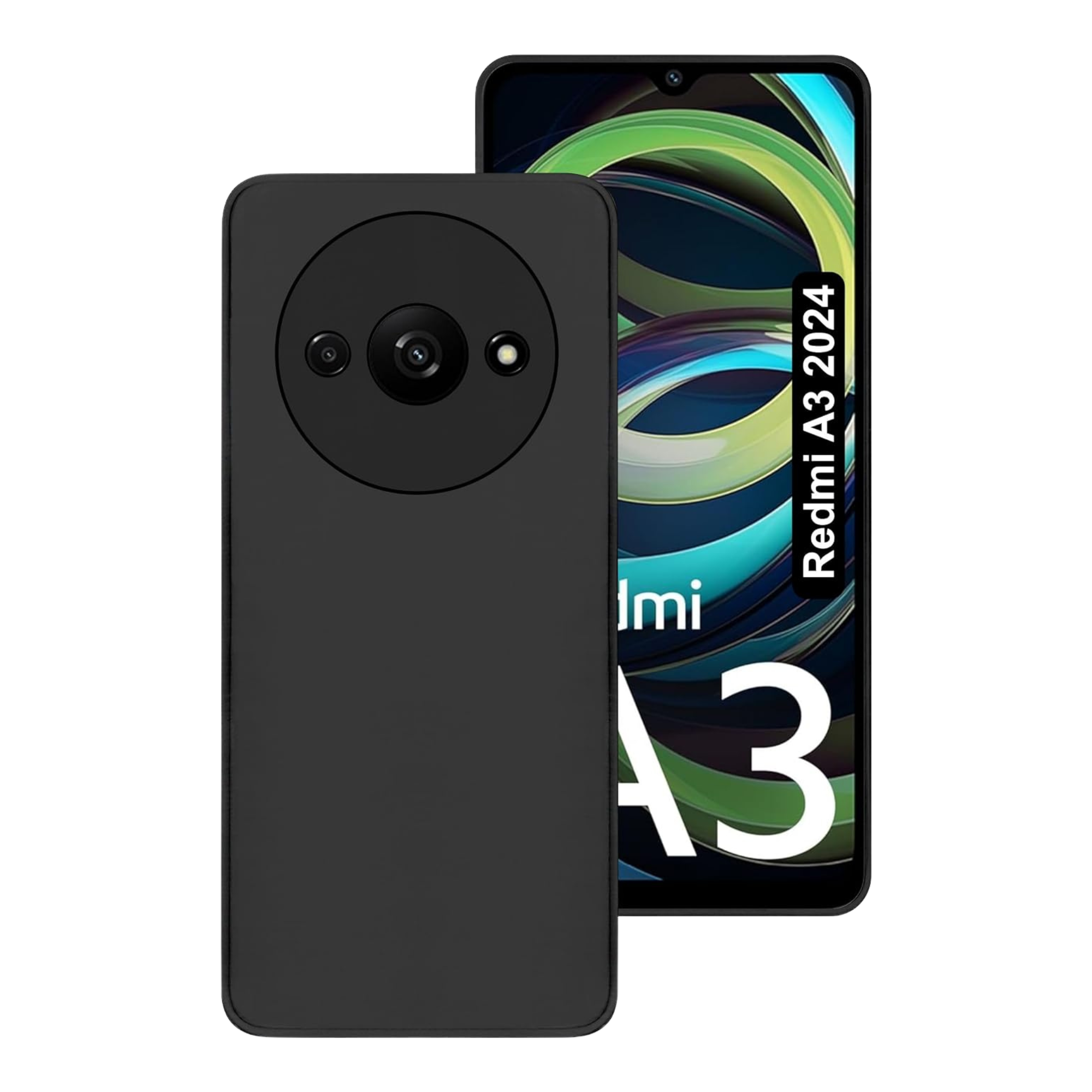 Order Space Black Cloth Silicon Case for Redmi A3 Online