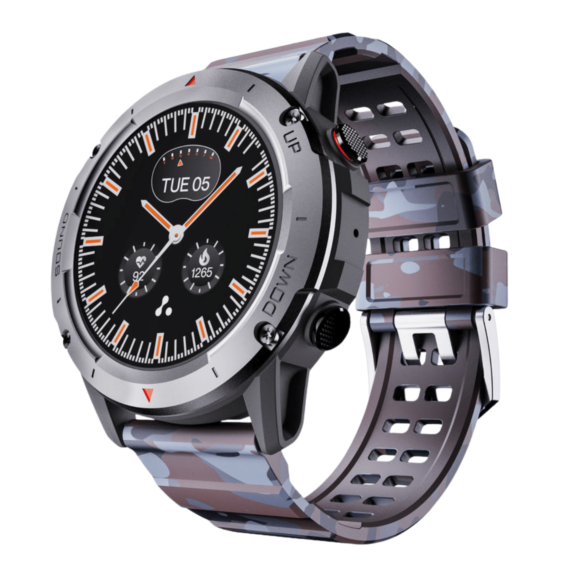 Ambrane Wise Crest Smartwatch (Camo Brown) 1.39 inch Display