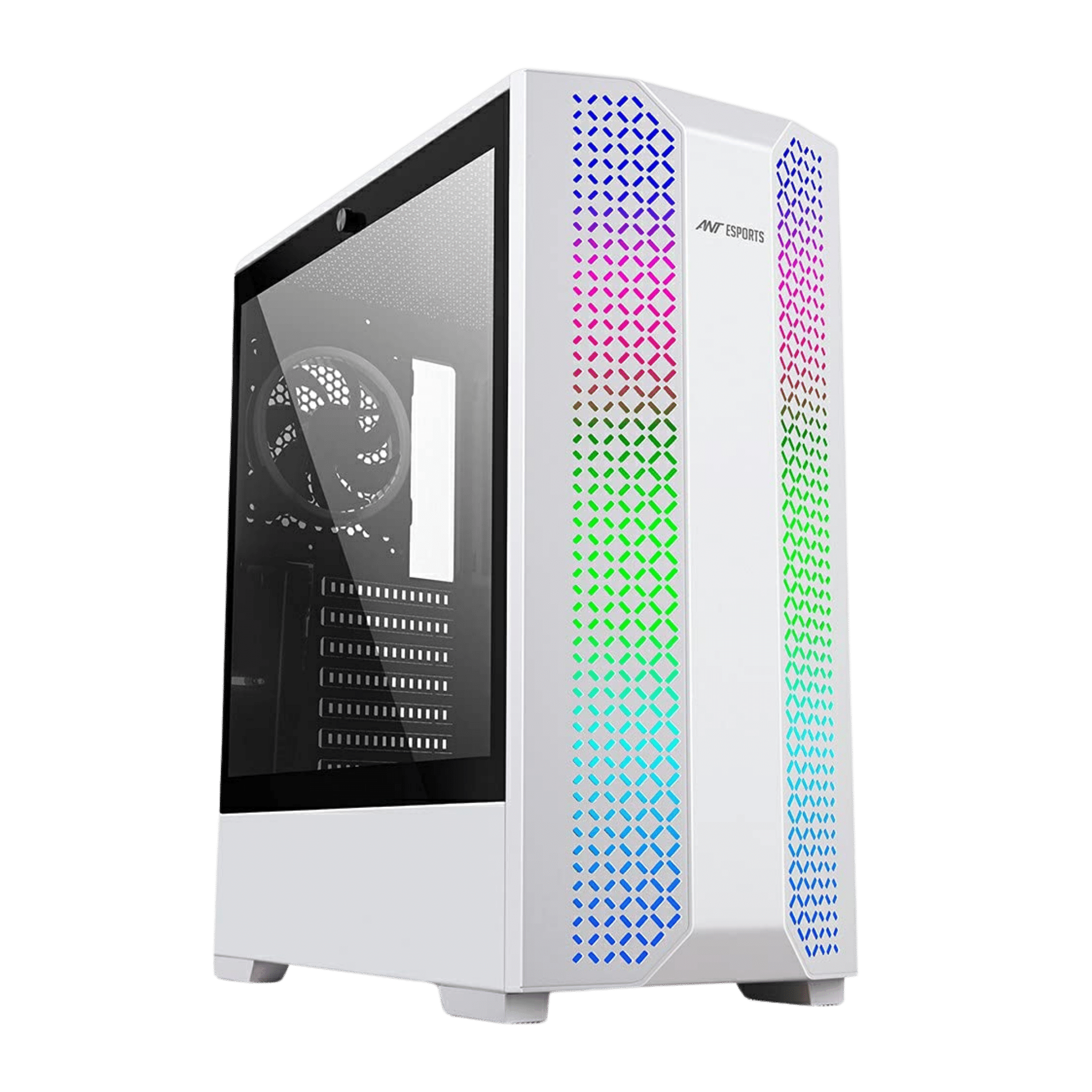 Get Ant Esports ICE 280TG Mid Tower Gaming Case RGB - White