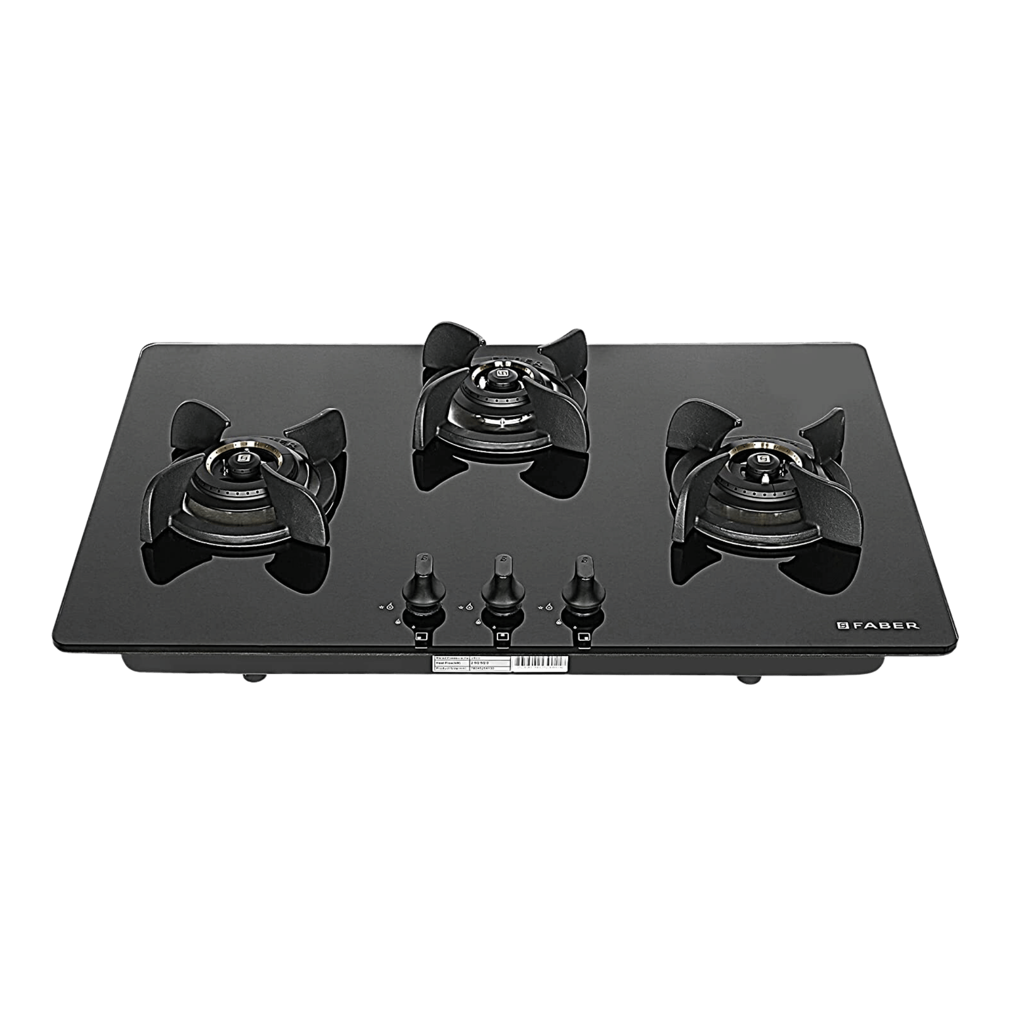 FABER Ultima Plus HT783 CRS BR CI AI 3 Burner Hob Black