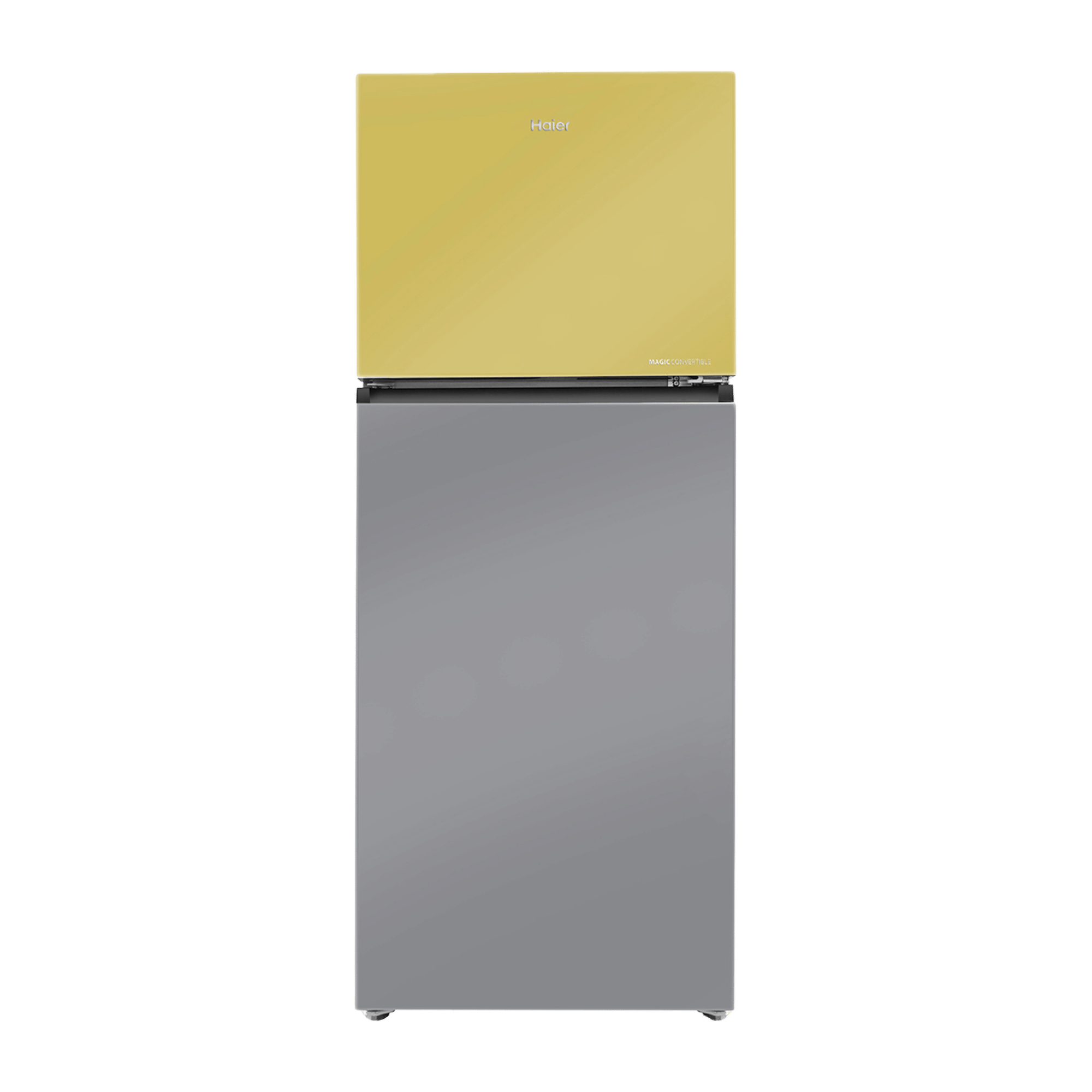 Buy Haier 328L Double Door Refrigerator in Yellow Grey now