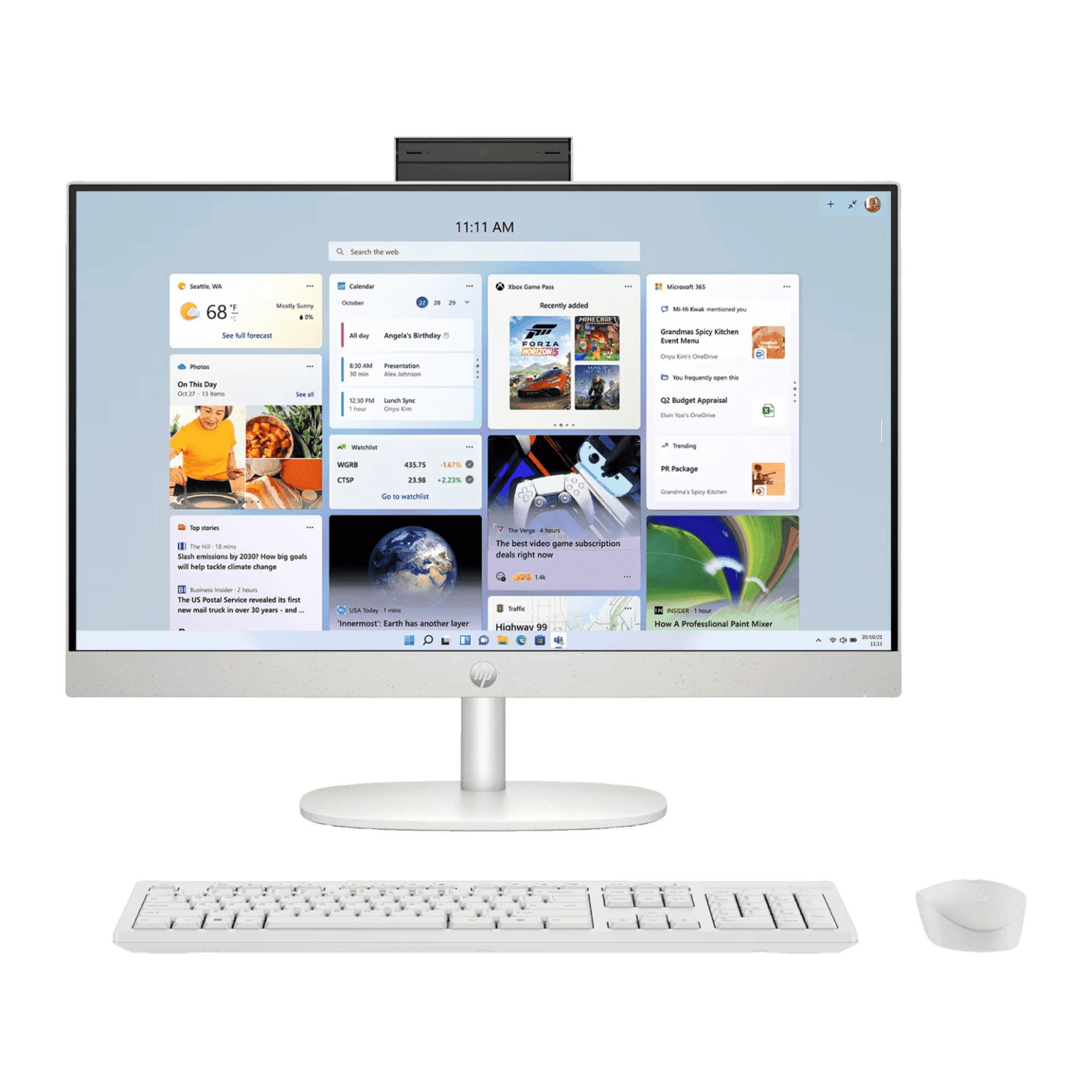 HP All-in-One AMD Ryzen R5 Desktop PC Shell White,16GB-512GB