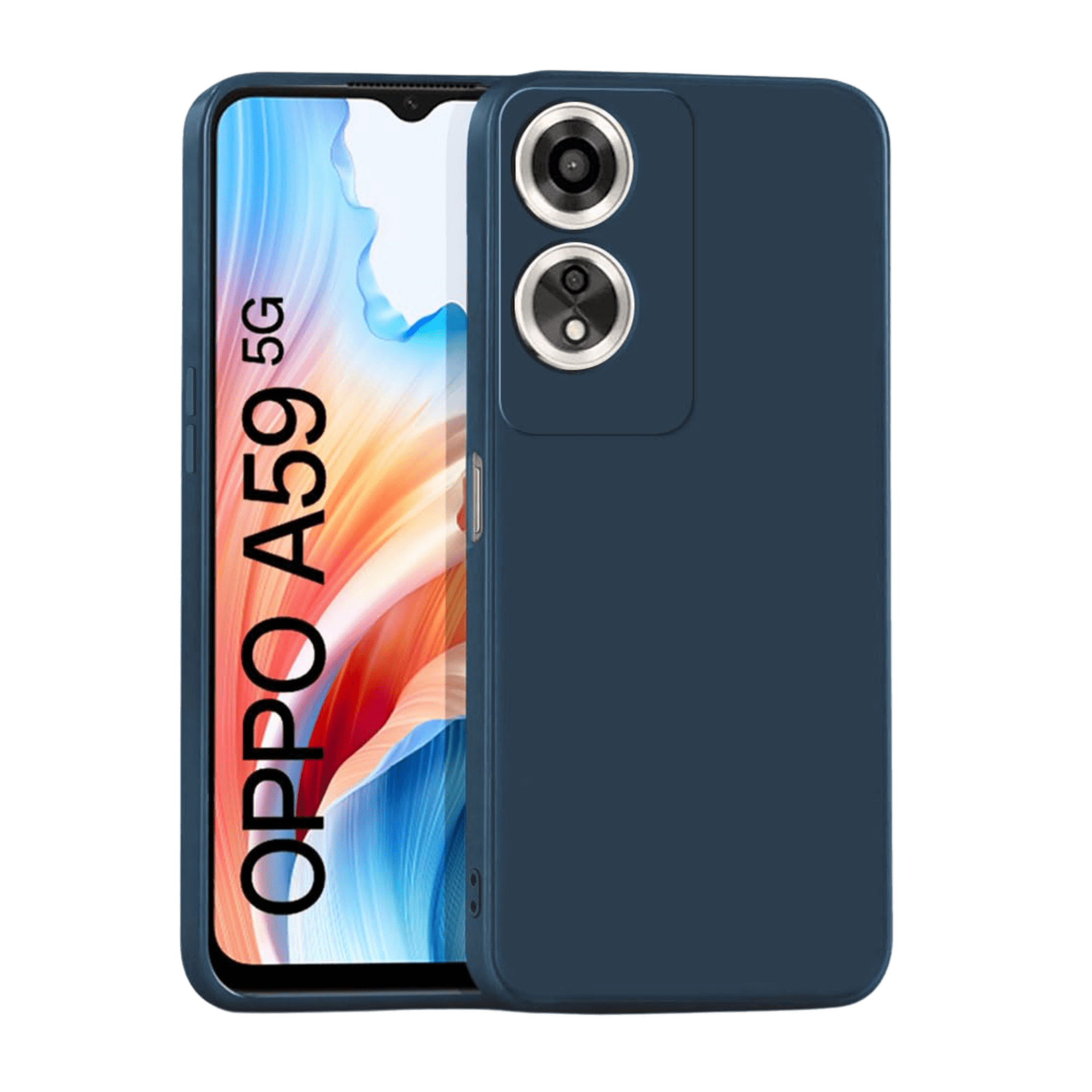 Buy Inbase Cloth Silicon Back Case For Oppo A59 5G, Blue!
