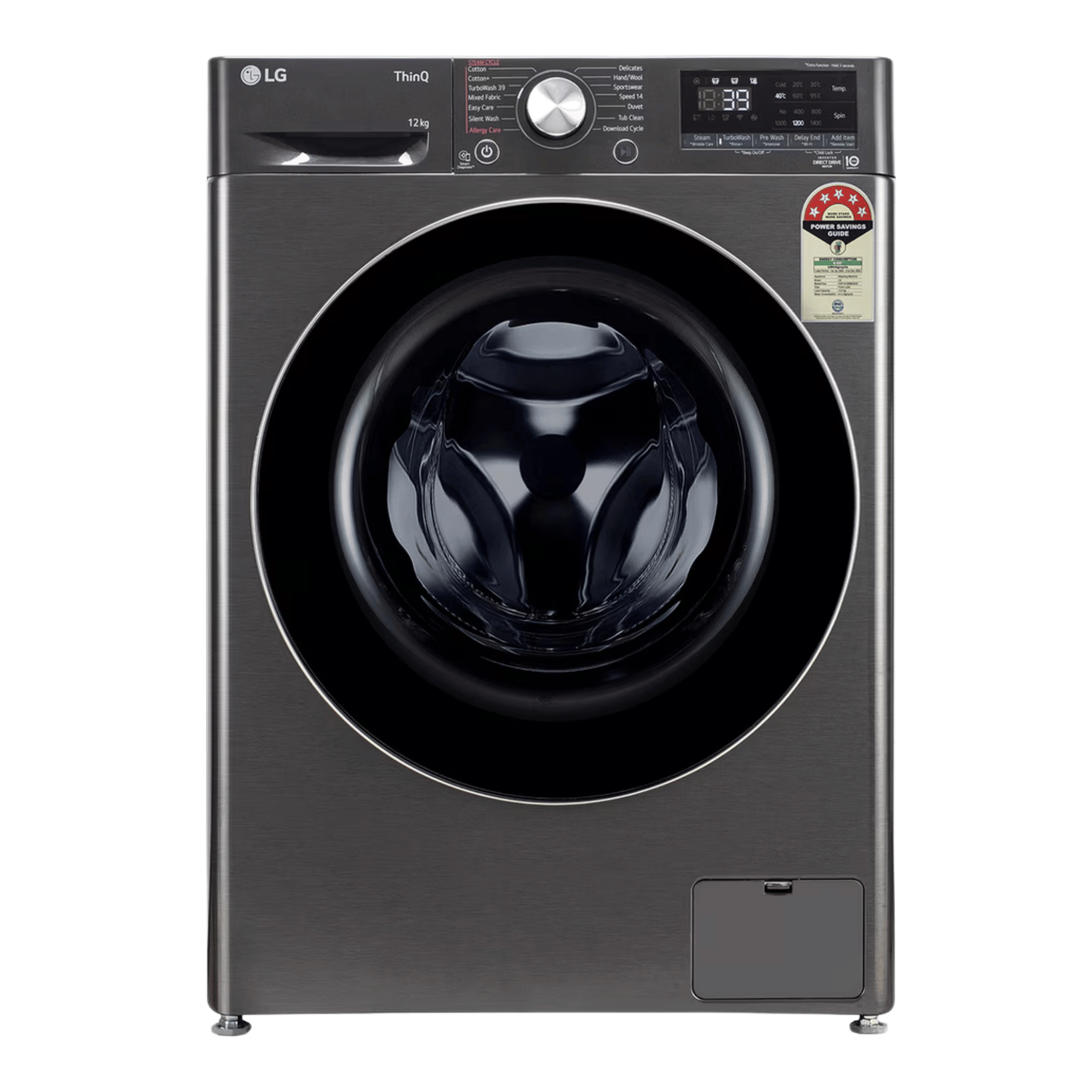 Buy LG 12Kg AI Direct Drive Front Load Washing Machine, Platinum Black