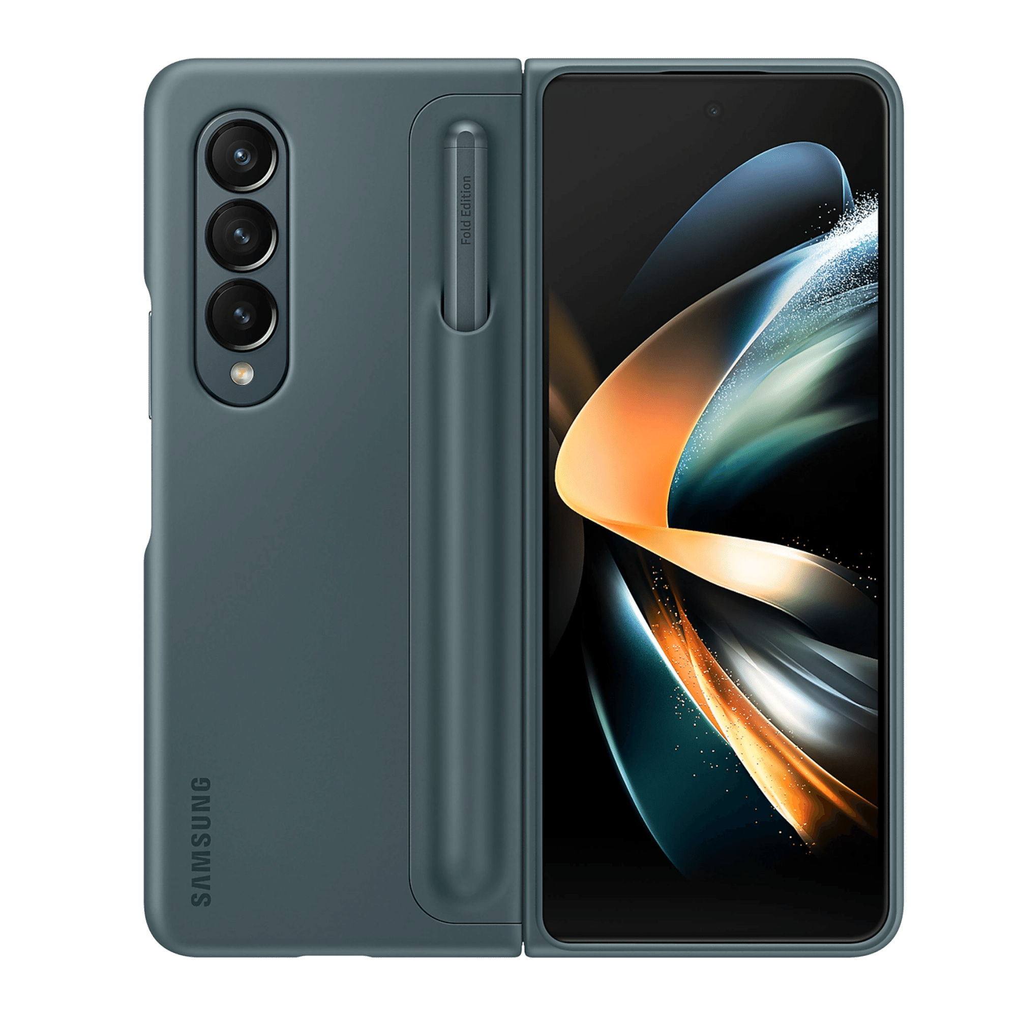 Samsung Standing Cover With Pen For Galaxy Z Fold4 ( Graygreen )